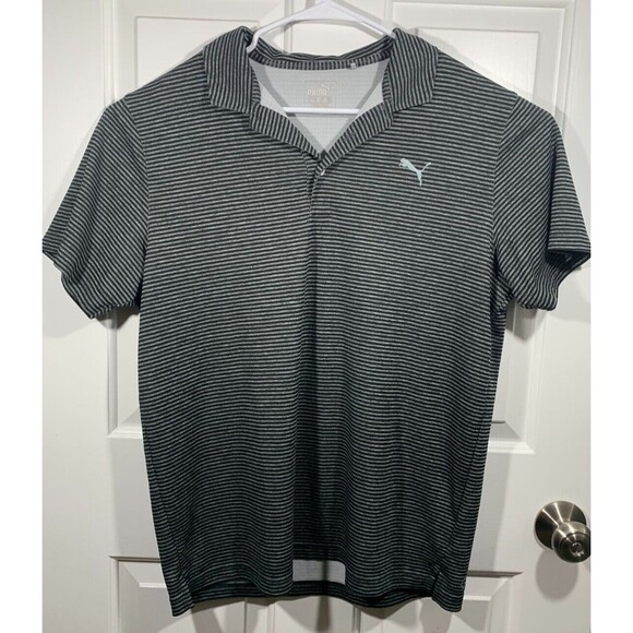 Puma | Shirts | Mens Puma Dry Cell Black White Striped Short Sleeve ...